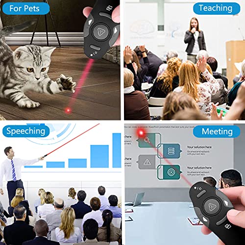 Presentation Clicker for PowerPoint Presentation Remote, RF 2.4GHz Wireless Presenter Remote USB Google Slide Advancer PPT PowerPoint Clicker for Mac, Keynote, Computer, Laptop (Black)