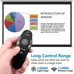 Presentation Clicker for PowerPoint Presentation Remote, RF 2.4GHz Wireless Presenter Remote USB Google Slide Advancer PPT PowerPoint Clicker for Mac, Keynote, Computer, Laptop (Black)