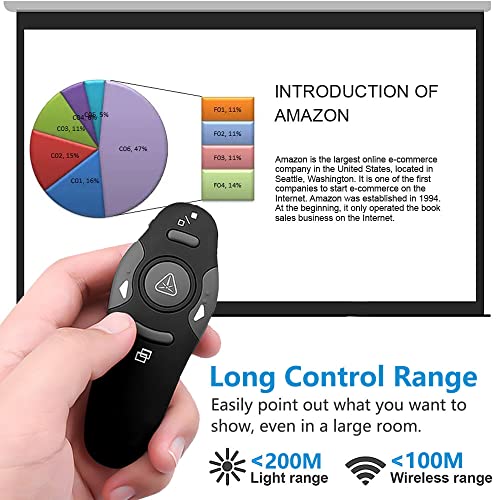 Presentation Clicker for PowerPoint Presentation Remote, RF 2.4GHz Wireless Presenter Remote USB Google Slide Advancer PPT PowerPoint Clicker for Mac, Keynote, Computer, Laptop (Black)