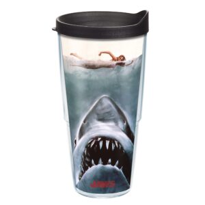 tervis universal jaws made in usa double walled insulated tumbler cup keeps drinks cold & hot, 24oz, clear