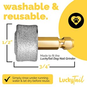 LuckyTail - Dog Nail Grinder - Regular, Extra Hard & Super Soft Replacement Head - Small & Large Dogs - Premium Quality - Diamond Tip Drill Bit - Professional Dog Nail Trimmers - Grooming Kit - 3 Pack