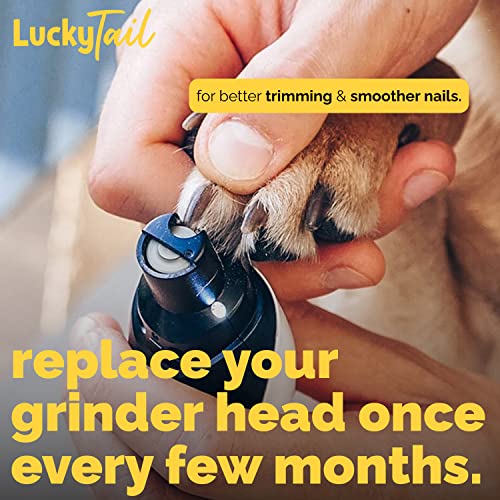 LuckyTail - Dog Nail Grinder - Regular, Extra Hard & Super Soft Replacement Head - Small & Large Dogs - Premium Quality - Diamond Tip Drill Bit - Professional Dog Nail Trimmers - Grooming Kit - 3 Pack