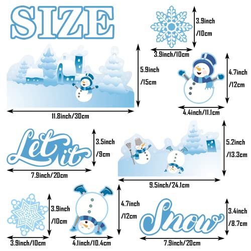 NBjiuyin 48 Pieces Winter Snowman Snowflakes Cutouts with Glue Point Dots Assorted Bule Winter Cartoon Accents Cutouts for School Classroom Bulletin Board Home Decorations (CB-02)