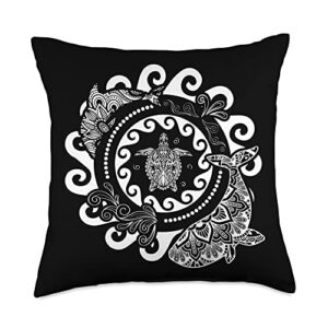 mandala underwater sea creature apparel mandala underwater creature sea turtle whale throw pillow, 18x18, multicolor