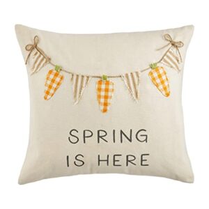 mud pie easter banner applique pillow, 18" x 18", carrot