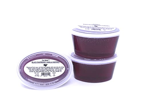 3 Pack of Sweet BLACK RASPBERRY VANILLA inspired aroma Long Lasting Gel Melts™ gel wax for Warmers and Burners PEEL, MELT, ENJOY