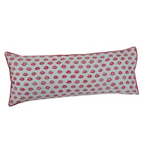 novogratz by utica painted lips body pillow, 20x48, red