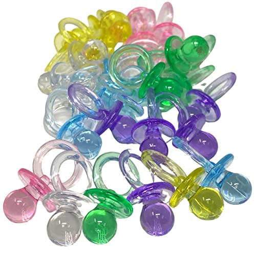 Bonka Bird Toys 2208 (Pk30) 1" Colored Acrylic Pacifiers, Parrot Foot Talon Craft Cage Toy, Conure, Pionus, Quakers and Similar Birds