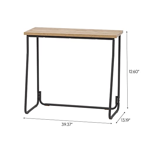 IRIS USA Modern Computer Office Desk Table with Matte Black Steel Frame, Wood