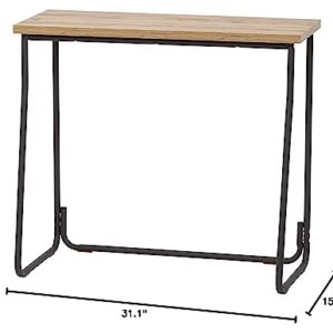 IRIS USA Modern Computer Office Desk Table with Matte Black Steel Frame, Wood