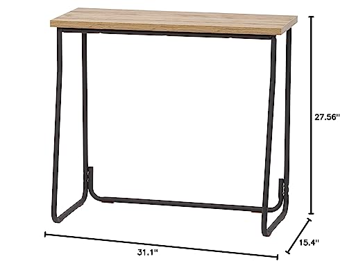 IRIS USA Modern Computer Office Desk Table with Matte Black Steel Frame, Wood