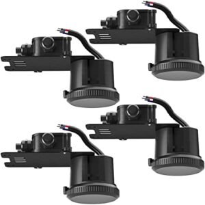 sunco 4 pack occupancy motion sensor for ufo led high bay, dimmable 0-10v, 46ft detection radius, adjustable settings, 120-277v commercial/industrial grade wet rated ul listed