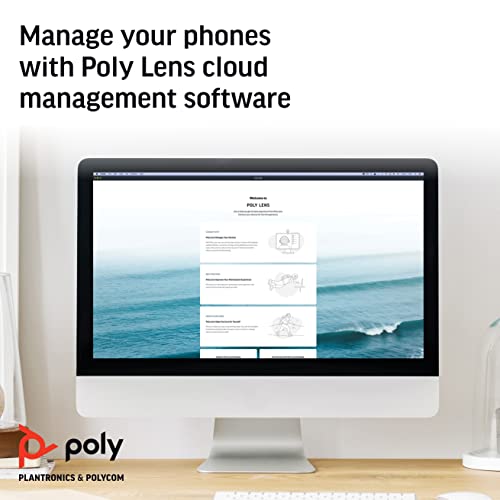 Poly Edge B30 IP Desk Phone, PoE (Polycom) - Open SIP - Connect to 16 Lines - Power Over Ethernet - Acoustic Fence Technology - RJ9 and 3.5mm Headset Ports - Illuminated Keys Where You Need Them