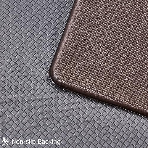 LOKNGXU Kitchen Rugs and Mats Non-Slip Waterproof Mat Cushioned Comfort Runner Rug Standing Floor Rugs (Dark Gray, 17"x59")