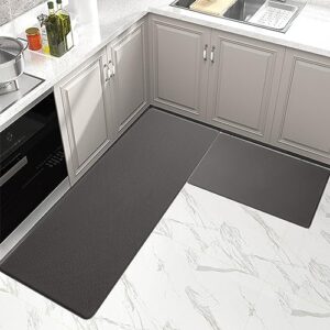 LOKNGXU Kitchen Rugs and Mats Non-Slip Waterproof Mat Cushioned Comfort Runner Rug Standing Floor Rugs (Dark Gray, 17"x59")