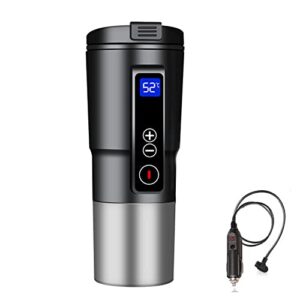 funchic heated travel mug electric coffee mug warmer 12v thermos cup intelligent travel mug with temperature control for car