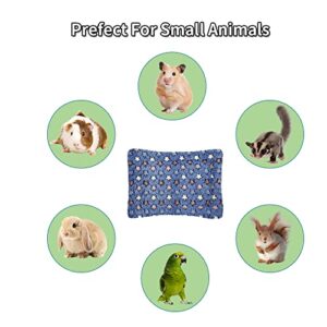 PODOO 2 Pack of Guinea Pig Fleece Cage Liners, Warm Rabbit Bed Mat, Washable Small Animals Bedding Sleeping Mats, 12.6x9.8 Inch