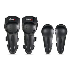 kids dirt bike elbow knee pads,starknightmt protective shin guards gear set for youth motorcycle motocross mountain biking skateboard skiing skating(black,4pcs)