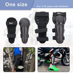 Kids Dirt Bike Elbow Knee Pads,StarknightMT Protective Shin Guards Gear Set for Youth Motorcycle Motocross Mountain Biking Skateboard Skiing Skating(Black,4pcs)