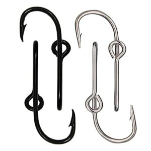 4 pcs hat clip hats pins fish hook hooks custom hook set high carbon steel, silver, black