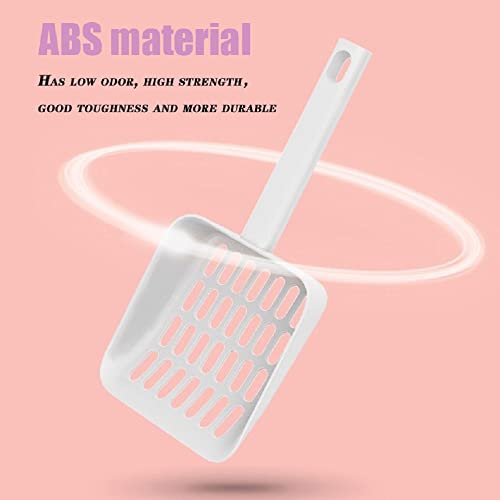 KYHSOM Cat Litter Scooper, Storable Cat Litter Scoop with Handle, Easy Sifting and Clean, Plastic Cat Litter Scoop for All Kinds of Cat Litter Box (White)