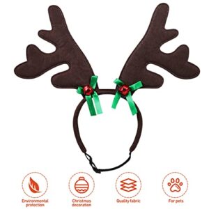 POPETPOP Christmas Pet Headband, Dog Christmas Elk Reindeer Antlers Headbands Set Pet Christmas Costume Accessories Headwear