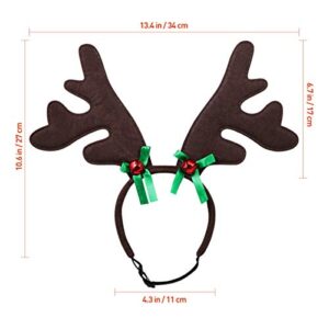 POPETPOP Christmas Pet Headband, Dog Christmas Elk Reindeer Antlers Headbands Set Pet Christmas Costume Accessories Headwear