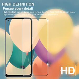 OnePlus Nord N200 Tempered Glass Screen Protector + Camera Lens Protectors by YEYEBF, [2+2 Pack] [3D Glass] [Bubble-Free] [Anti-Glare] for Nord N200