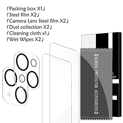 BIGFACE Compatible with iPhone 13 Mini Screen Protector + Camera Lens Protectors, [2 + 2 Pack] Premium HD Clear Tempered Glass, Anti-Bubble 3D Curved Accuracy Film for iPhone 13 Mini(5.4 Inch)