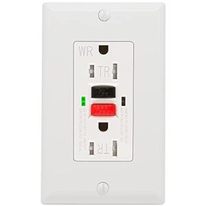 anko gfci outlet 15 amp, ul listed, self-test, tamper-resistant, weather resistant receptacle, led indicator with decor wall plates and screws, indoor or outdoor use