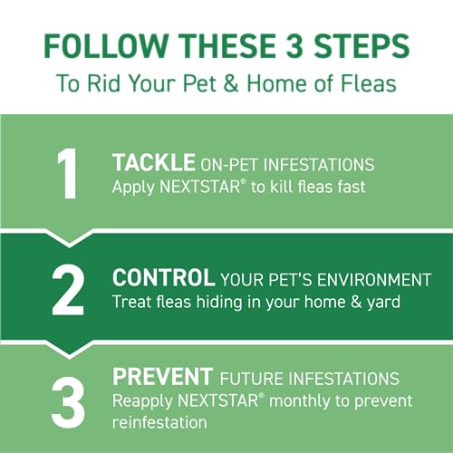 NEXTSTAR Flea and Tick Prevention for Dogs, Repellent, Treatment, and Control, Fast Acting Waterproof Topical Drops for Large Dogs, 3 Monthly Doses