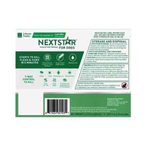 NEXTSTAR Flea and Tick Prevention for Dogs, Repellent, Treatment, and Control, Fast Acting Waterproof Topical Drops for Large Dogs, 3 Monthly Doses