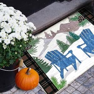 Jellybean Moutain View Olivia's Home Accent Rug Winter Snow Themed Rug 22" x 32"