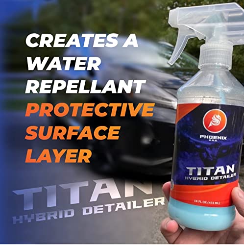 Phoenix E.O.D. Titan Hybrid Detailer (16oz) - Hybrid Ceramic Coating Detail Spray That Shines, Cleans & Protects - Top Coat Car Wash Polish & Paint Protectant - Longer Lasting Than Car Waxes