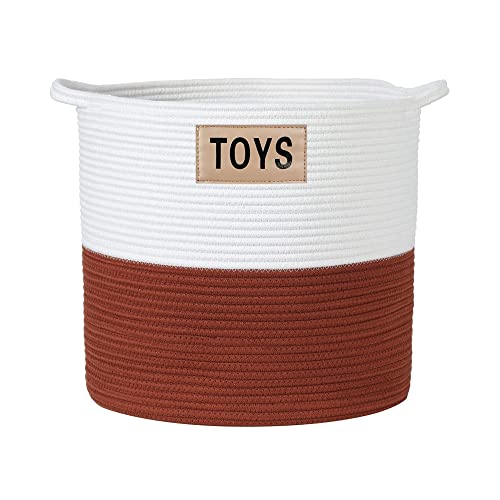 Midlee Rust & White Rope Toys Basket