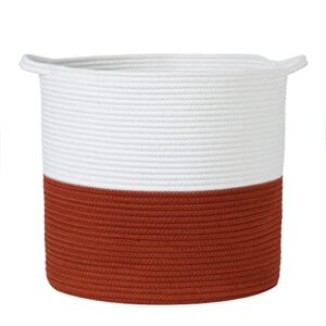 Midlee Rust & White Rope Toys Basket