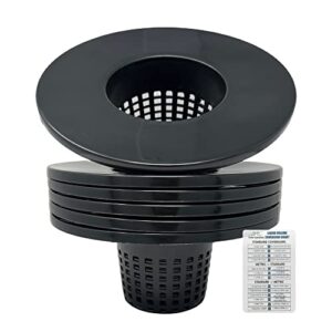 6 in. wide lip bucket basket (pack of 6) | 5 gallon bucket lids for dwc, net pots for hydroponics + twin canaries chart