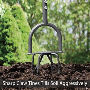 Jardineer Hand Tiller Garden Claw Set, Garden Twist Tiller with Small Soil Tiller, Heavy Duty Manual Tiller for Flower Box and Raised Bed