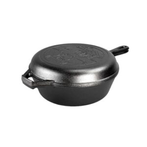 lodge cast iron wanderlust series, cabin combo cooker, 3.2 quart​ black