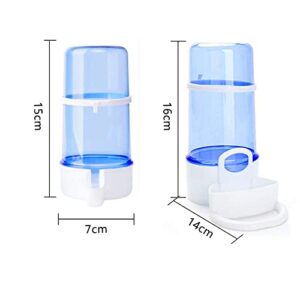 Automatic Bird Feeder, 2 Pack Bird Water Dispenser for Cage, No-Mess Parrot Feeder Bird Water Feeder Bird Cage Feeder Parakeet Water Dispenser Water Bottle Drinker Feeder Food Seed Dispenser 415ml