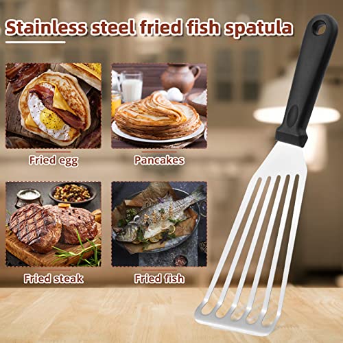 DEFUTAY Fish Turner spatula,Stainless Steel Slotted Turner,Kitchen Steak Spatula for Cooking,Flipping & Frying Fish, Meat, Eggs