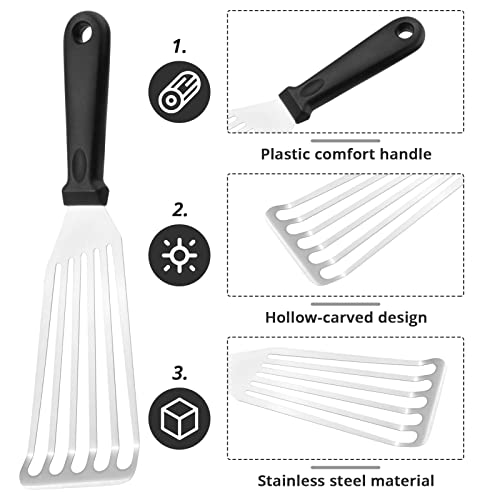 DEFUTAY Fish Turner spatula,Stainless Steel Slotted Turner,Kitchen Steak Spatula for Cooking,Flipping & Frying Fish, Meat, Eggs