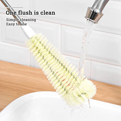 DEFUTAY Grout Brush Cleaning Tool,L-Type Water Bottles Cleaning Brushes with Long Handle for Wine Decanter, Sports Bottle, Vase, Glassware(41 cm)