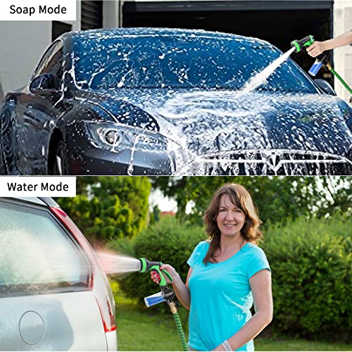 Car Wash Foam Gun, Garden Hose Nozzle Sprayer, Multifunctional Car Wash Kit with Soap Dispenser and Microfiber Gloves for Car Washing, Garden Cleaning, Watering Flowers, Pet Bathing