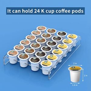 AITEE Acrylic K Cup Drawer Organizer, Clear K Cup Organizer Tray for Drawer or Countertop Storage, Hold 24 Coffee Capsules,K Cup Coffee Pod Holder for Office and Kitchen K Cup Storage (9.6x13.2Inches)