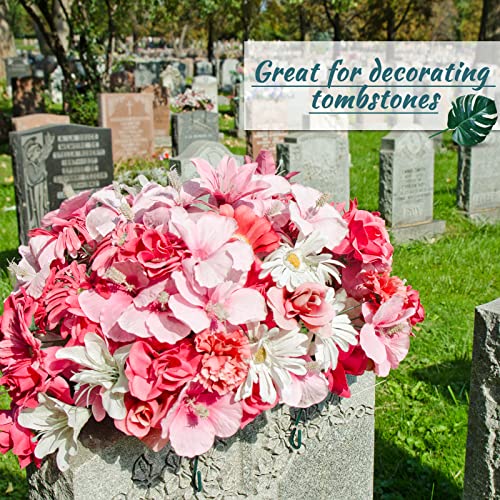 Tondiamo 2 Pieces Galvanized Gravestone Saddle 12 x 11 Inch Cemetery Headstone Saddle with Floral Foam Headstone Flower Saddle Floral Tombstone Saddle Green