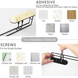 Paper Towel Holder Under Cabinet Mount - Self Adhesive Napkin Roll Holder Stick on Wall, Stainless Steel Black