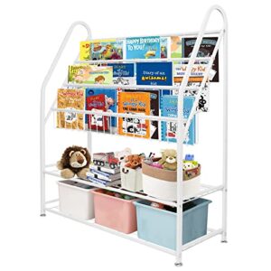 aboxoo metal kids bookshelf freestanding bookcase for children room 32 in toy organizer large modern minimalistwhite stable metel bookstore bedroom, living, library book unit storage