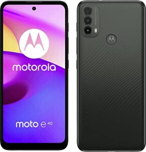 motorola moto e40 dual-sim 64gb rom + 4gb ram (gsm only | no cdma) factory unlocked 4g/lte smartphone (black) - international version