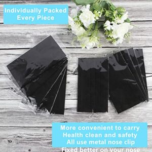 mystcare Individually Wrapped Masks 100 Pack Disposable,Face Mask Protection for Adults 3-Layer Filter Safety Face Masks(100, Black)